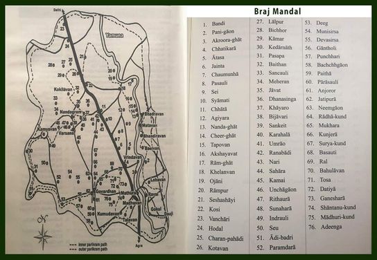 Checkout Map of Braj or Vraja Mandala with their location.
