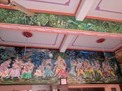 The painting of Shri Krishna decorating Shri Radharani's feet depicted ...