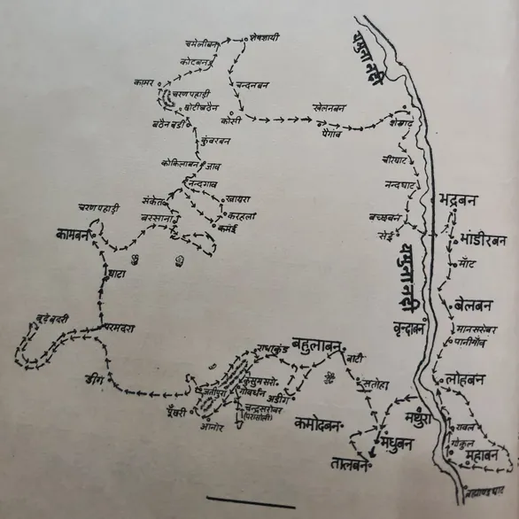 Old Map of Braj 84 Kos. (From book Braj Ki Sanskritik Yatra) #brajdham ...