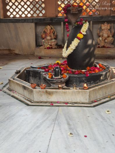 Darshan of Shiv Ling at Nand Bhavan or Chaurasi Khamba Temple in Gokul.