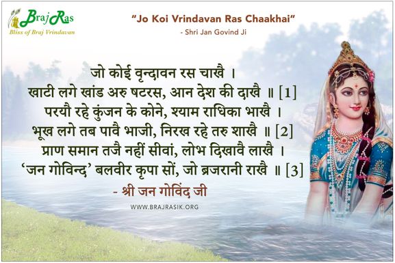Jo Koi Vrindavan Ras Chakhe - Shri Jan Govind Ji
