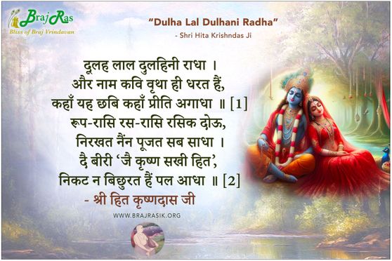 Dulha Lal Dulhani Radha - Shri Hita Krishndas Ji