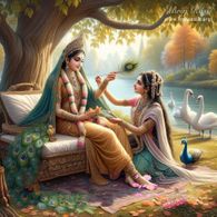 Shri Krishn and Radharani in bowers of Vrindavan. [Braj Ras desktop ...