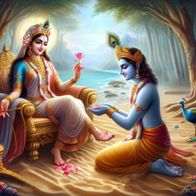 Shri Krishn and Radharani in bowers of Vrindavan. [Braj Ras desktop ...