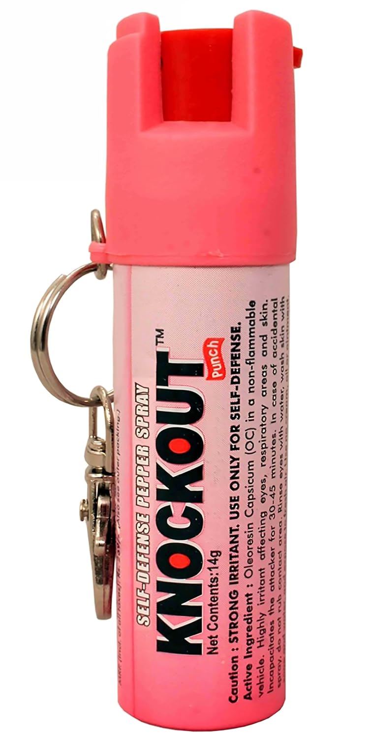 Knockout Pepper Spray for Self Defence with Key Ring - Powerful Pocket ...