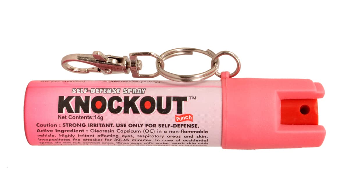 Knockout Pepper Spray for Self Defence with Key Ring - Powerful Pocket ...