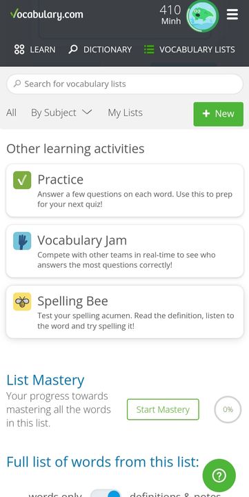 Toàn tập hướng dẫn sử dụng Vocabulary.com