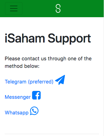 iSaham Support
