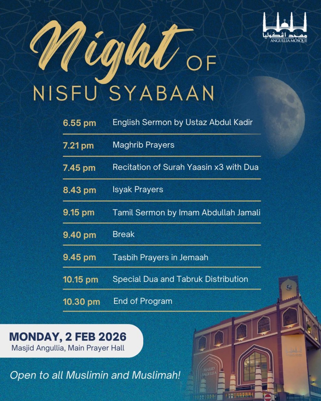 Night of Nisfu Syaaban | Angullia Mosque