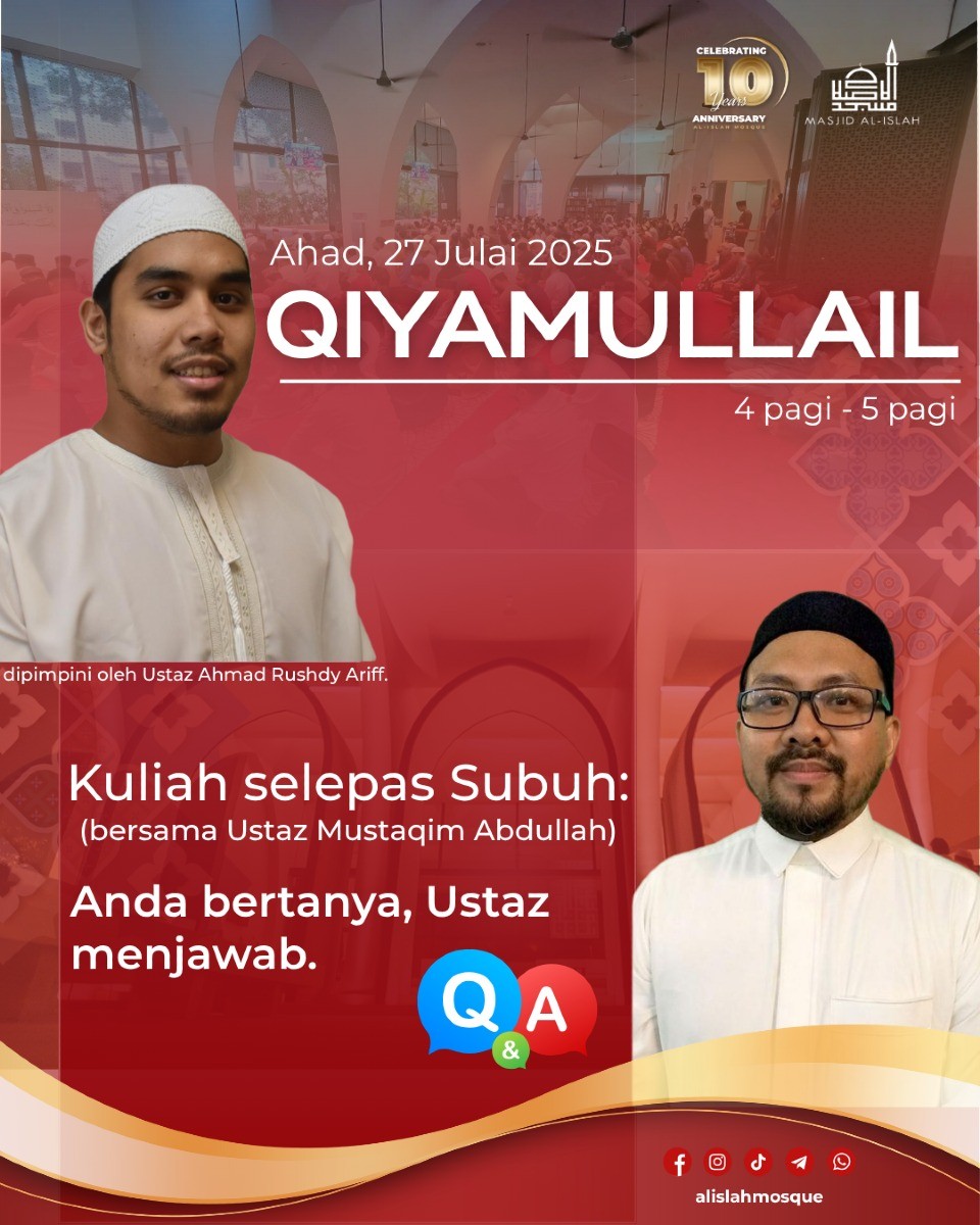 QIYAMULLAIL & KULIAH SUBUH - Event - IslamicEvents.SG