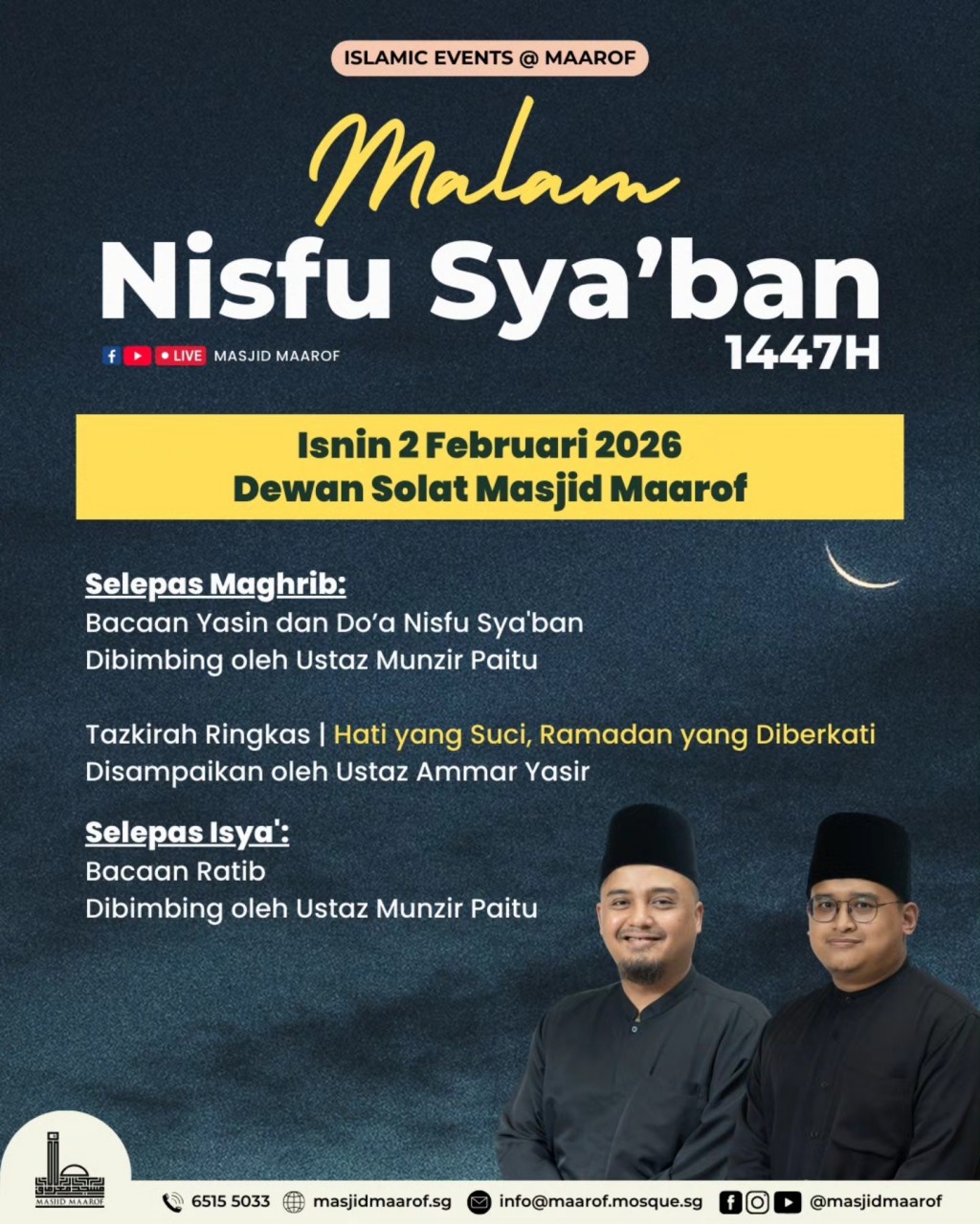 Malam Nisfu Sya'ban 1447H - Event - IslamicEvents.SG