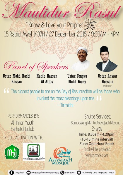 Maulidur Rasul 1437H - Know & Love your Prophet saw - Event ...