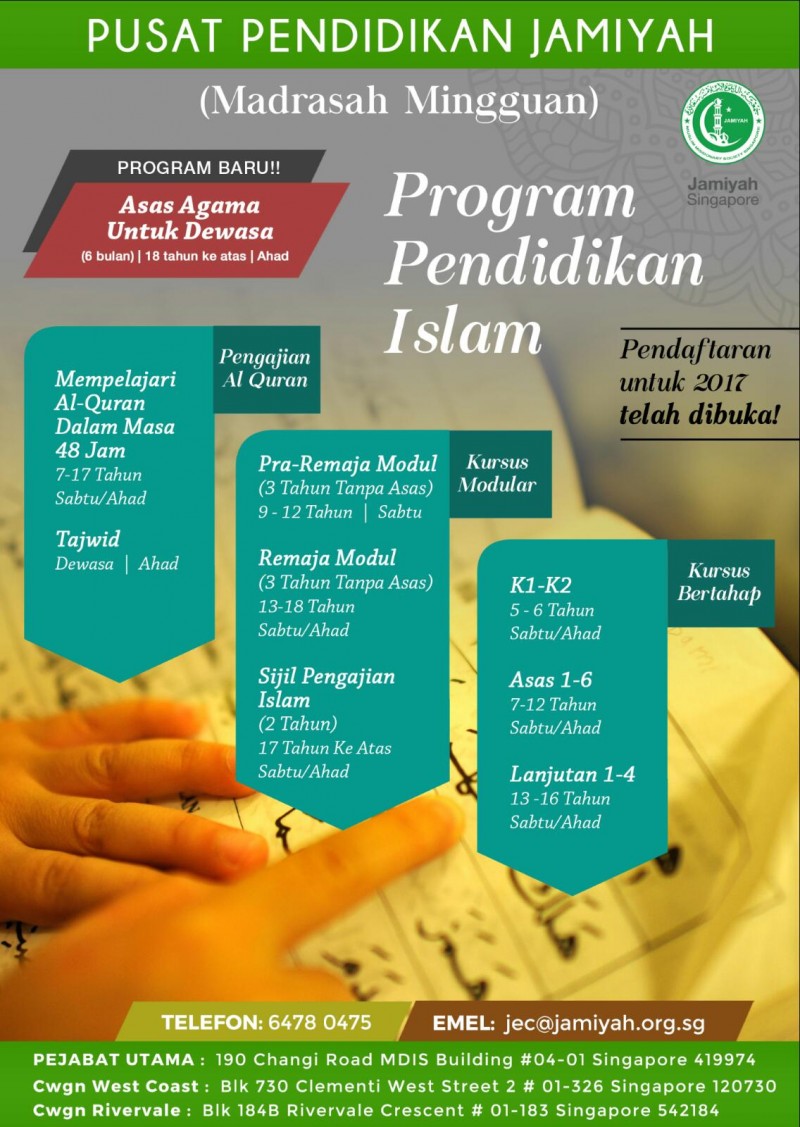 PROGRAM MADRASAH MINGGUAN - Event - IslamicEvents.SG
