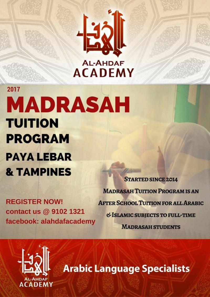 MADRASAH TUITION PROGRAM 2017 - Event - IslamicEvents.SG