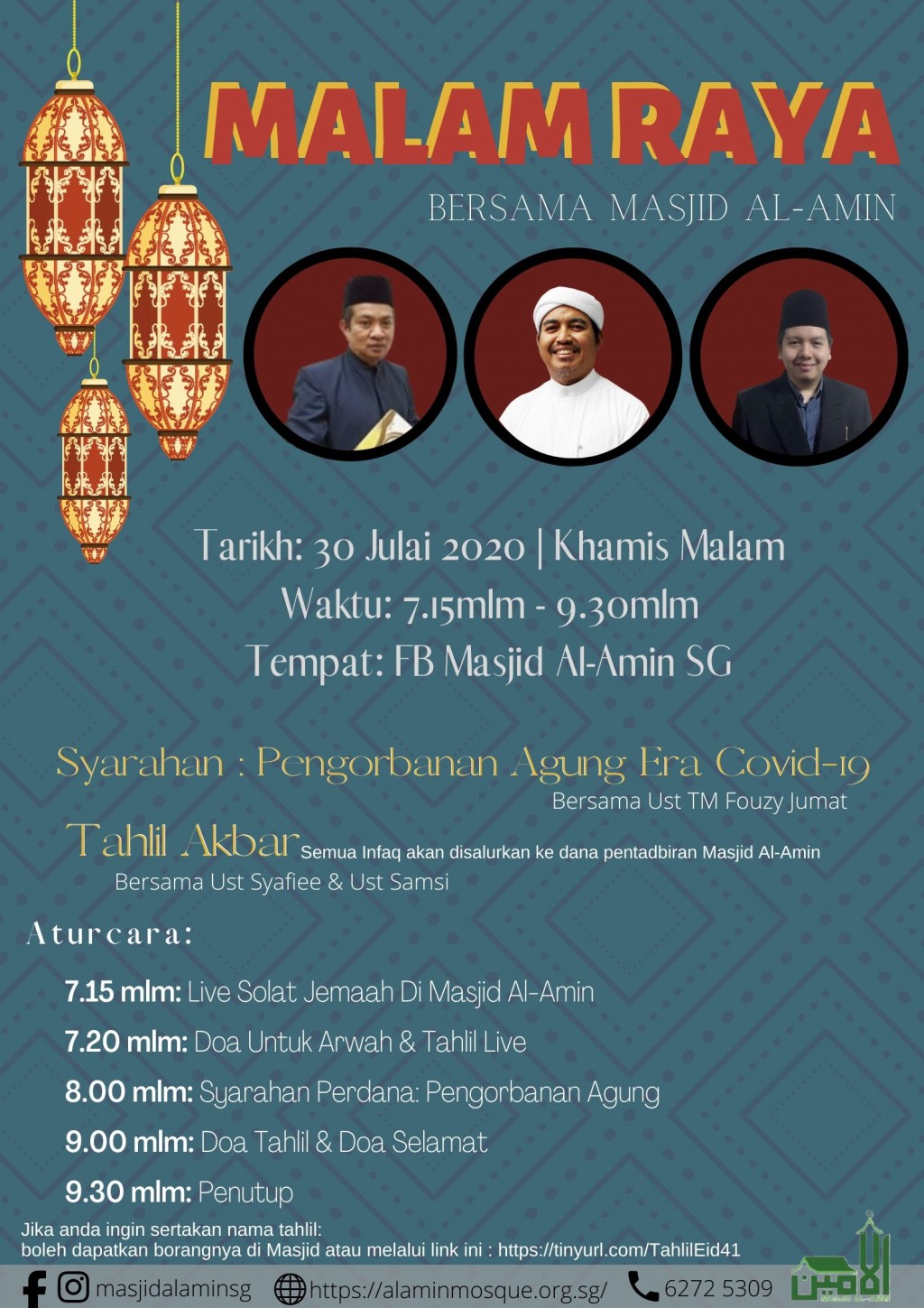 Malam Raya Bersama Masjid Al-Amin - Event - IslamicEvents.SG