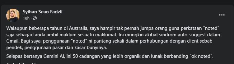 Lelaki Ini Kongsi Penggunaan Respons Lain Selain ‘Noted’ - Jobstore ...