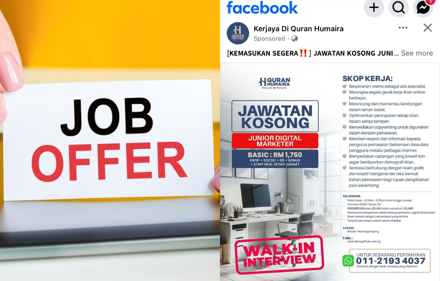 Syarikat Ini Tawar Gaji Serendah RM1,750 Untuk Jawatan Junior Pemasaran Digital, Tapi Job Scope ...