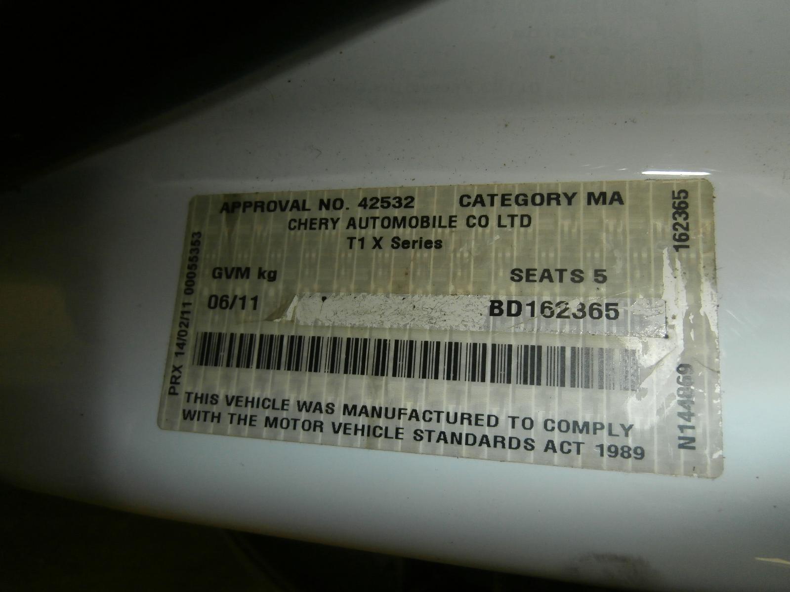 Instrument Cluster J11 Chery 2011
