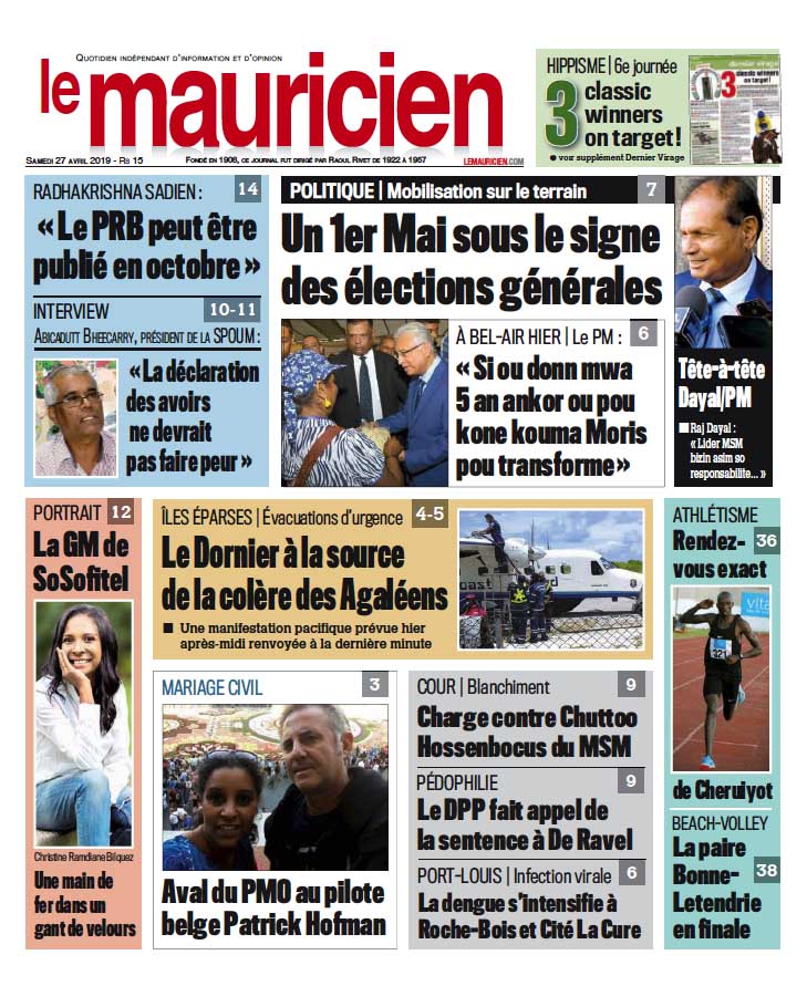 Le Mauricien du 27 avril 2019 - Le Mauricien