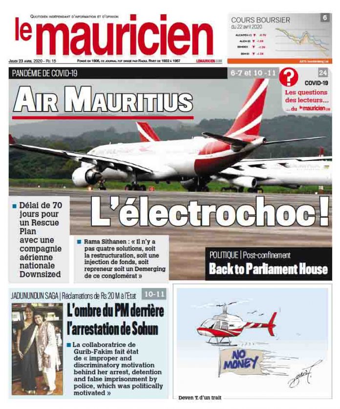 Le mauricien du 23 avril 2020 - Le Mauricien