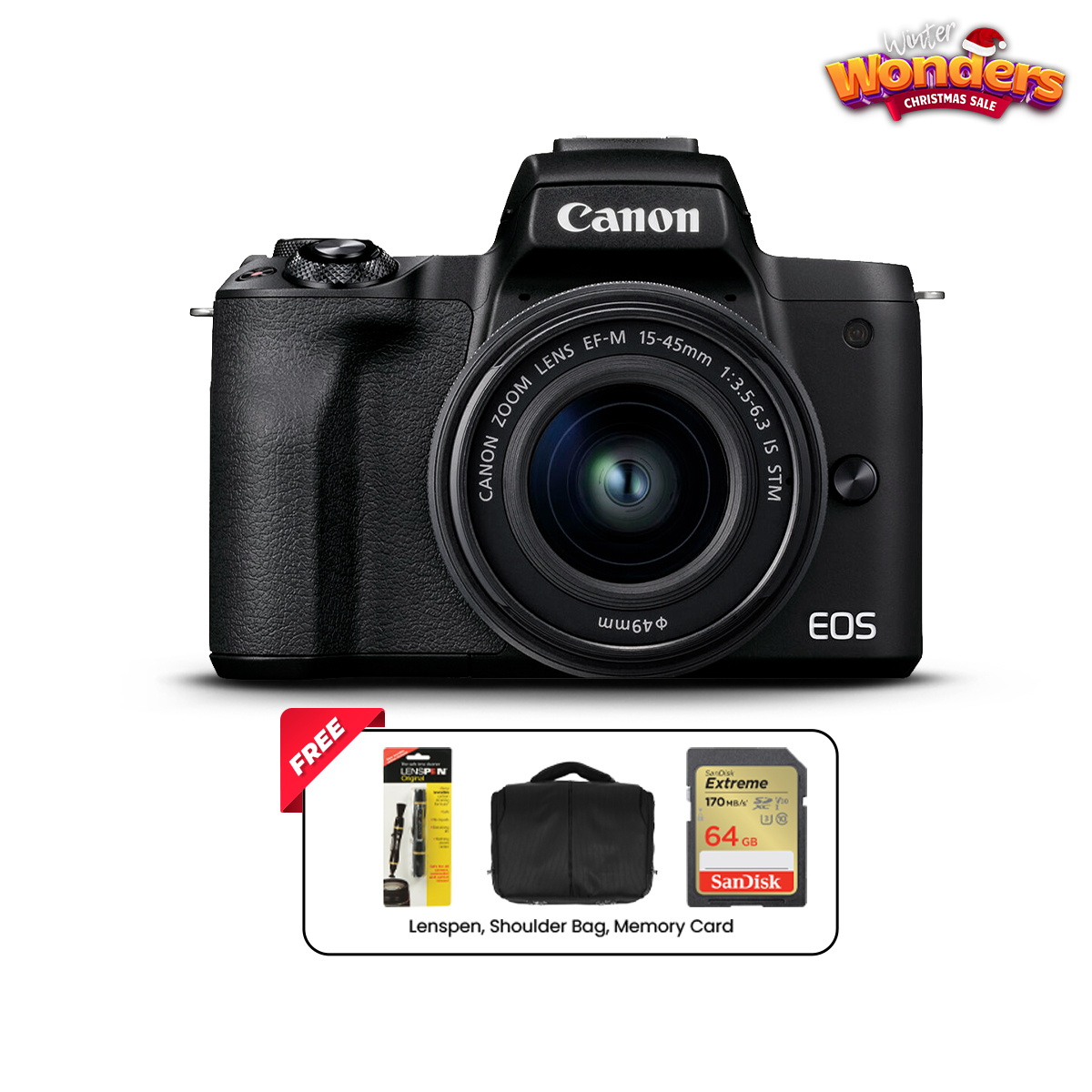 Canon EOS M50 Mark II Mirrorless Digital Camera with 15-45mm Lens ...