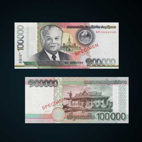 100 000 Laos Kip Mintage World 100 000 Laos Kip Mintage World