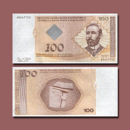 Bosnia And Herzegovina 100 Convertible Marks Of 1998 2002 Mintage World Bosnia And Herzegovina 100 Convertible Marks Of 1998 2002 Mintage World