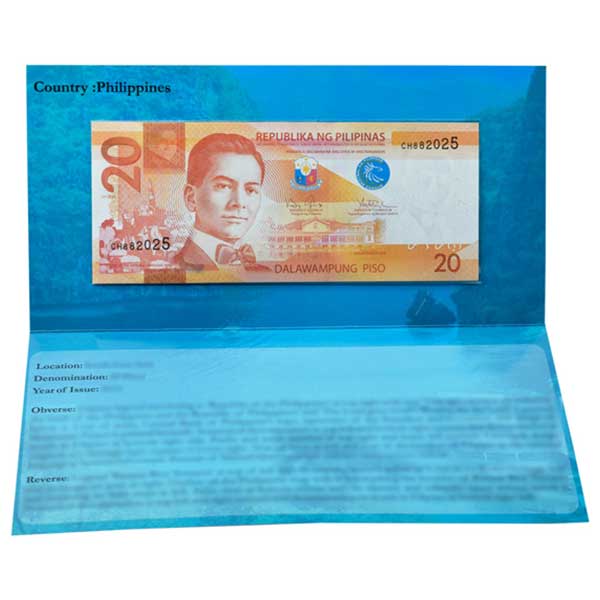 Buy Philippines Banknote 20 Peso With Description Online | Mintage World