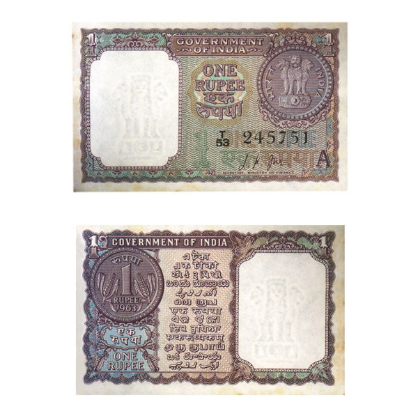 Buy History of One Rupee Note with cancellation Online | Mintage World