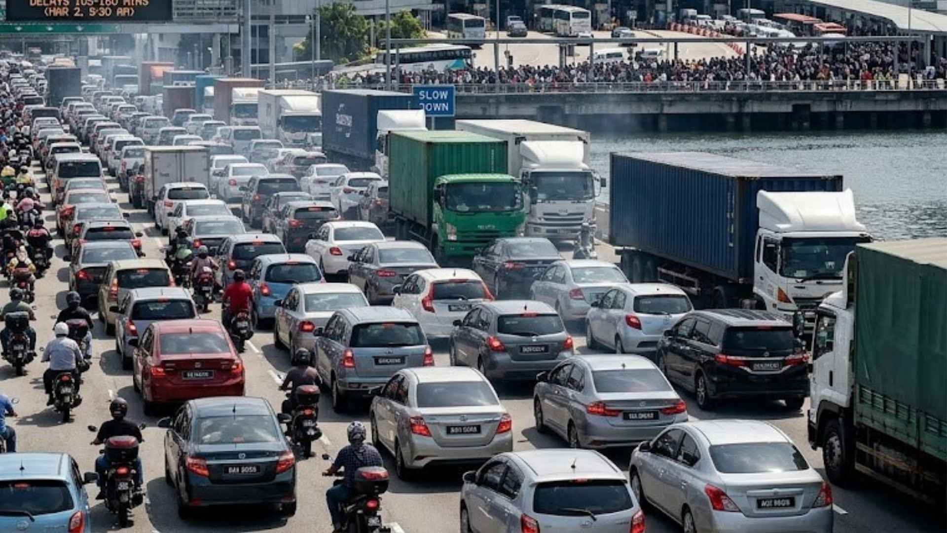 Woodlands Checkpoint Traffic Update: 105–160 Min Delays & Motorist ...