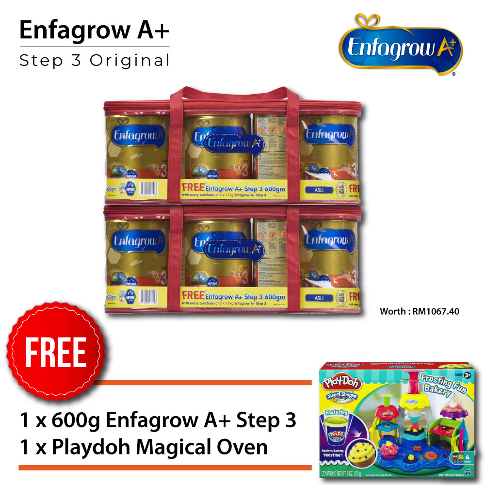ENFAGROW A+ Step 3 Original x3 free 600g Buy 2 set + 1 Playdoh Magical ...