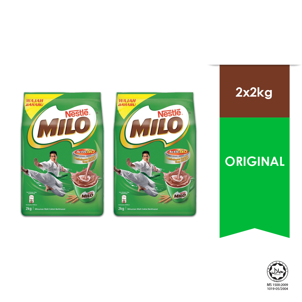 NESTLÉ MILO ACTIV-GO CHOCOLATE MALT POWDER Soft Pack 2kg x2 packs | New ...