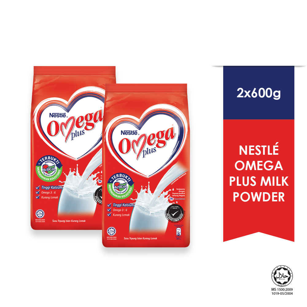 NESTLE OMEGA PLUS Milk Powder Soft Pack 600g x2 packs | New PGMall