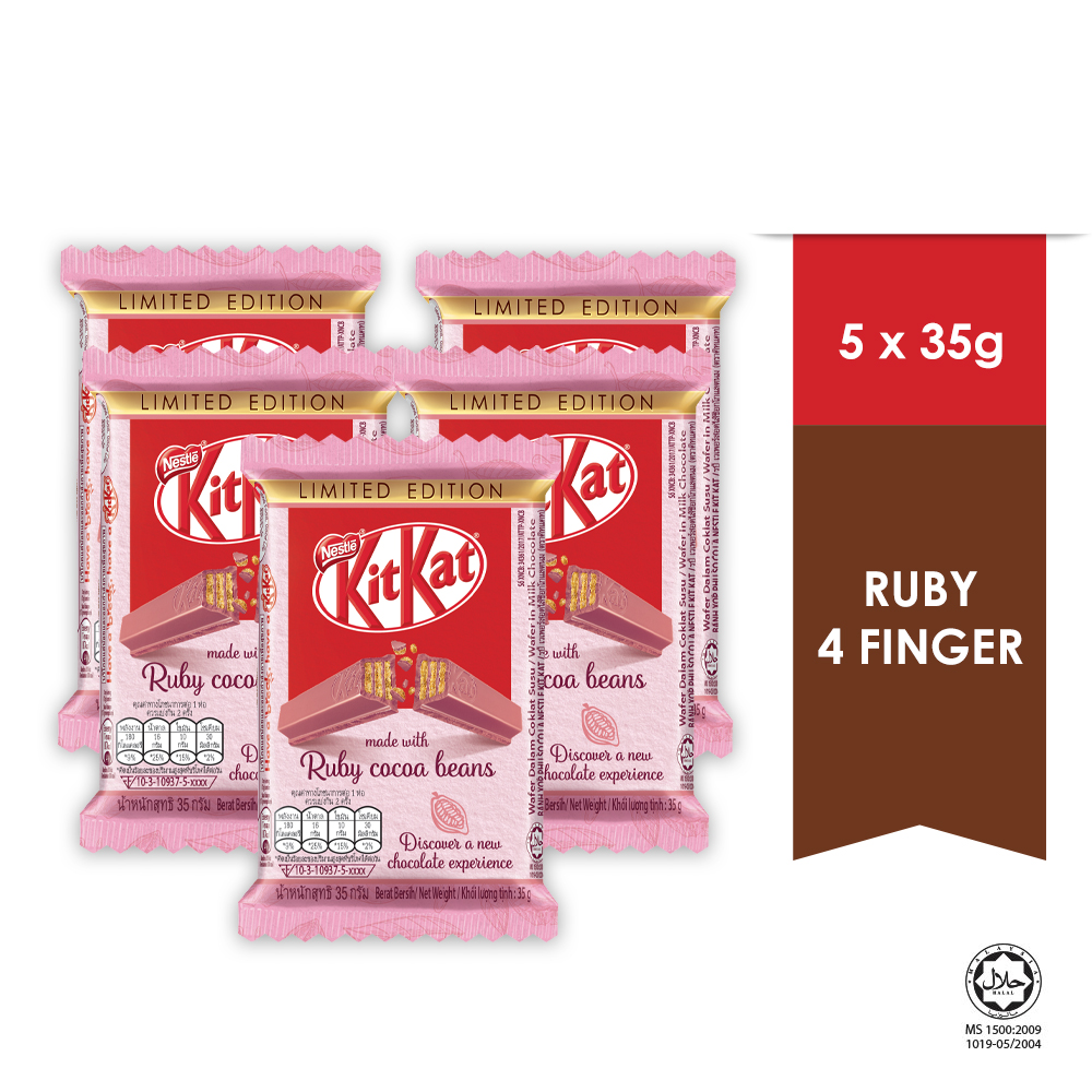 Nestle KitKat4 Finger Ruby Chocolate (35g), Bundle of 5