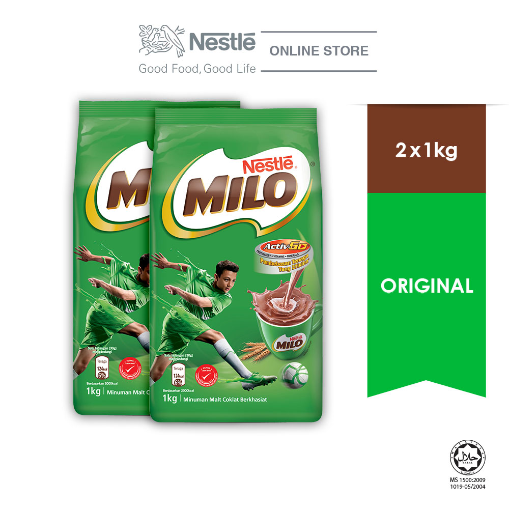 NESTLÉ MILO ACTIV-GO CHOCOLATE MALT POWDER Soft Pack 1kg x2 packs | New ...