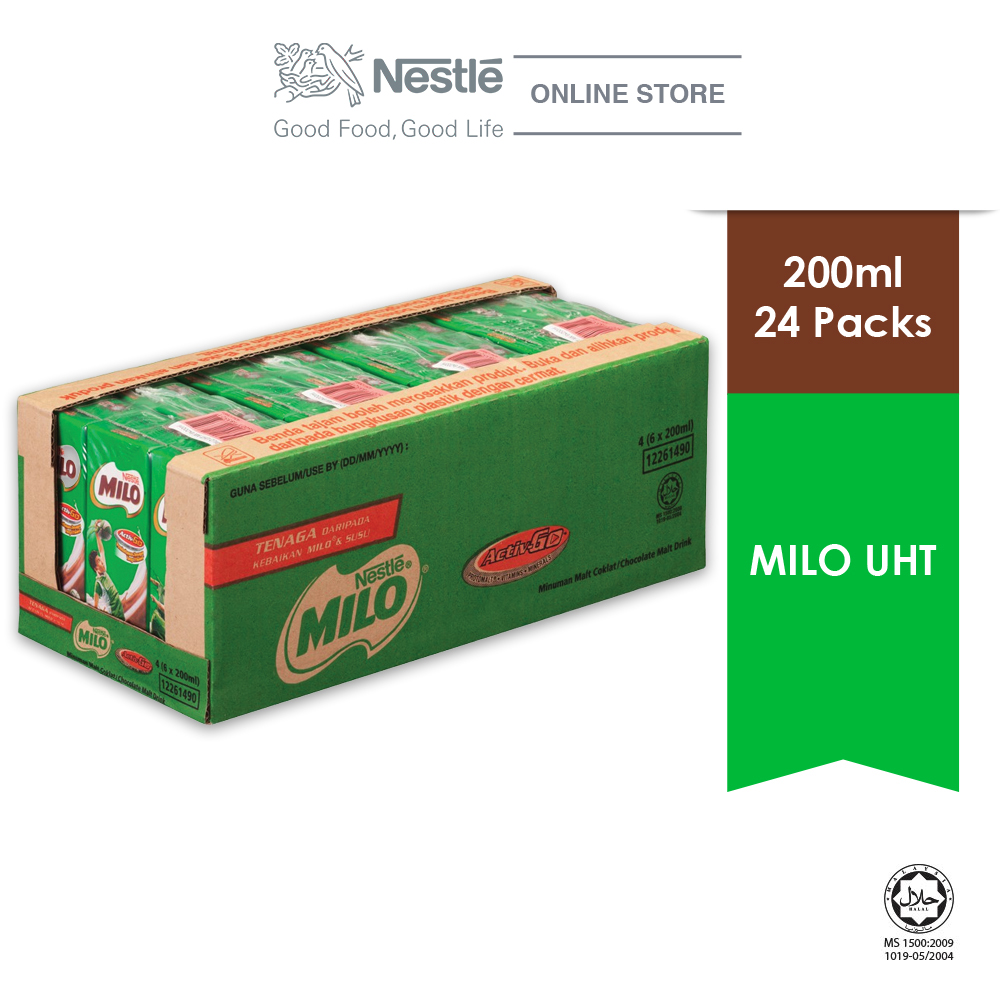 Nestle MILO® Chocolate Malt UHT 6 x 200ml cluster x 4 Cluster (Carton)