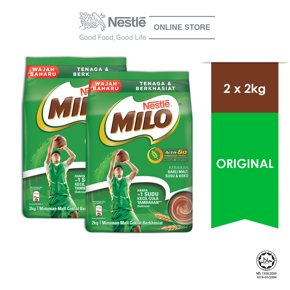 NESTLÉ MILO ACTIV-GO CHOCOLATE MALT POWDER Soft Pack 2kg x2 packs | New ...