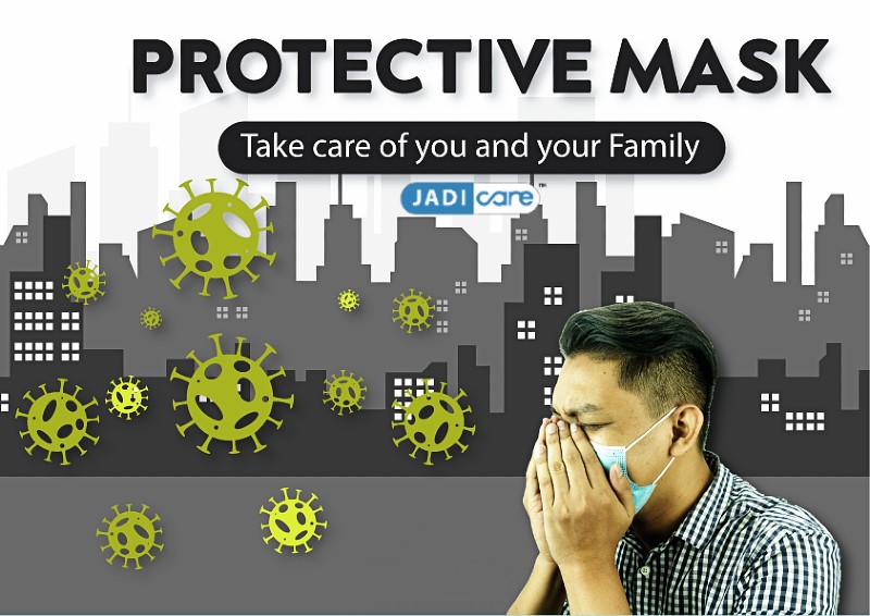 JadiCare Package D - Face Mask 3ply Adults & Kids with 1 Litre Liquid ...