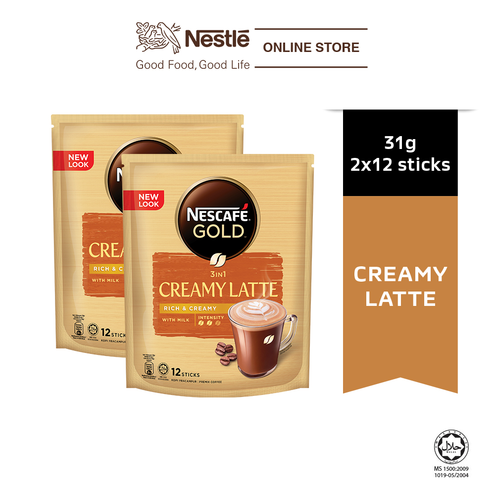 Nescafe Gold Creamy Latte 12 Sticks, 31g Bundle of 2 Coffee | PGMall