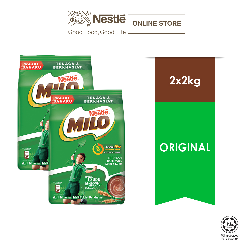 NESTLÉ MILO ACTIV-GO CHOCOLATE MALT POWDER Soft Pack 2kg x 2 packs
