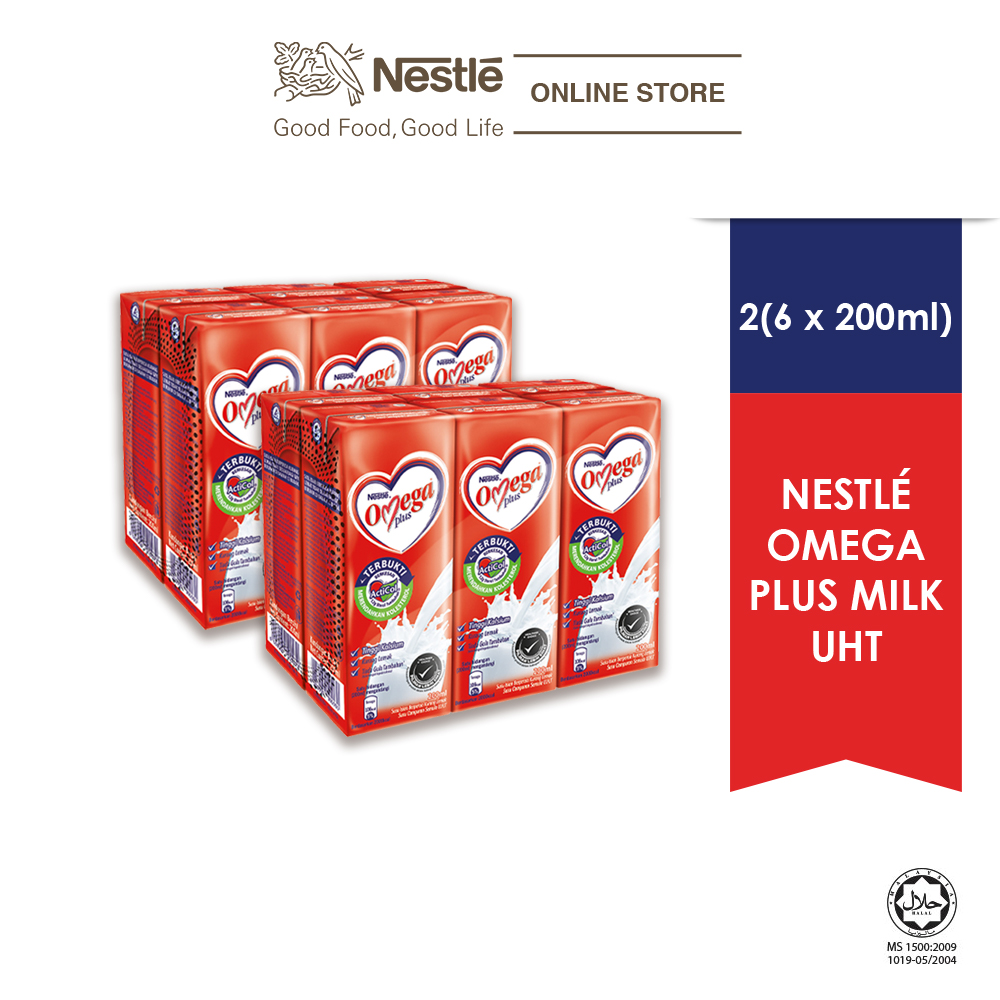 NESTLE OMEGA PLUS 6 Packs 200ml x2 Multipacks [Exp Date : June23]