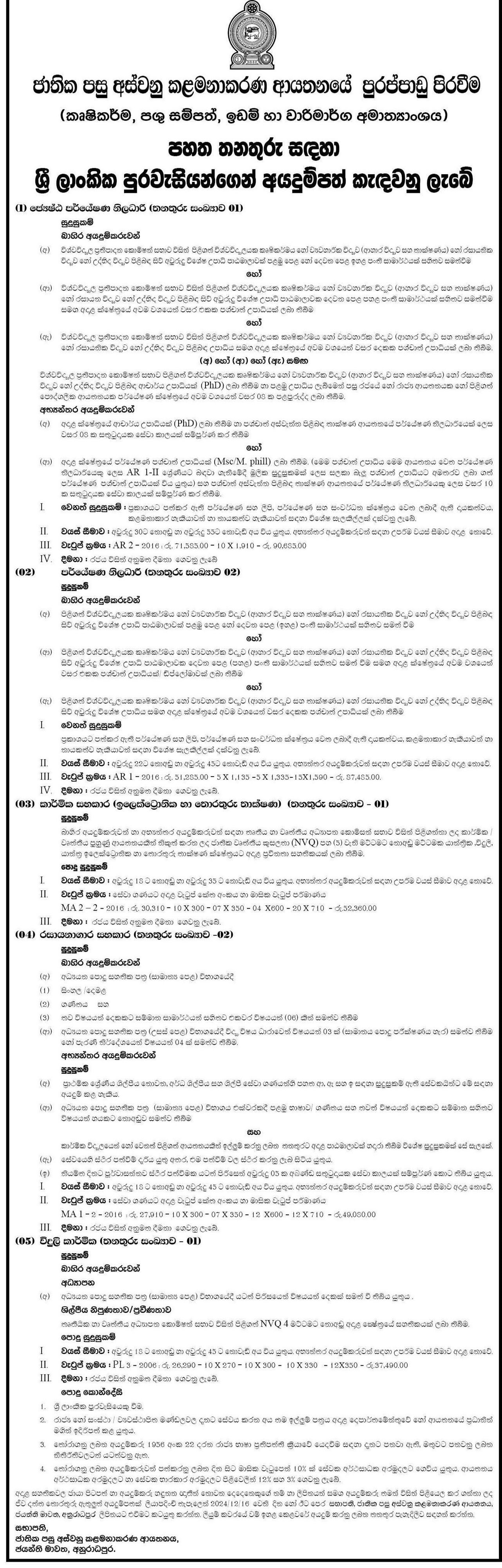 Senior Research Officer Research Assistant Technical Assistant Lab Senior Research Officer Research Assistant Technical Assistant Lab