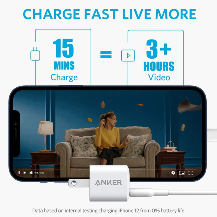 Anker PowerPort III Nano 20W (PIQ3.0 +PD+ QC3.0) AK255 | Jaymart