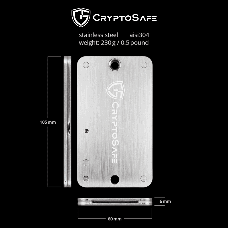 CryptoSafe Pro แผ่นเหล็กหนาพิเศษเก็บ Seed Phrase 24 คำ | Jaymart