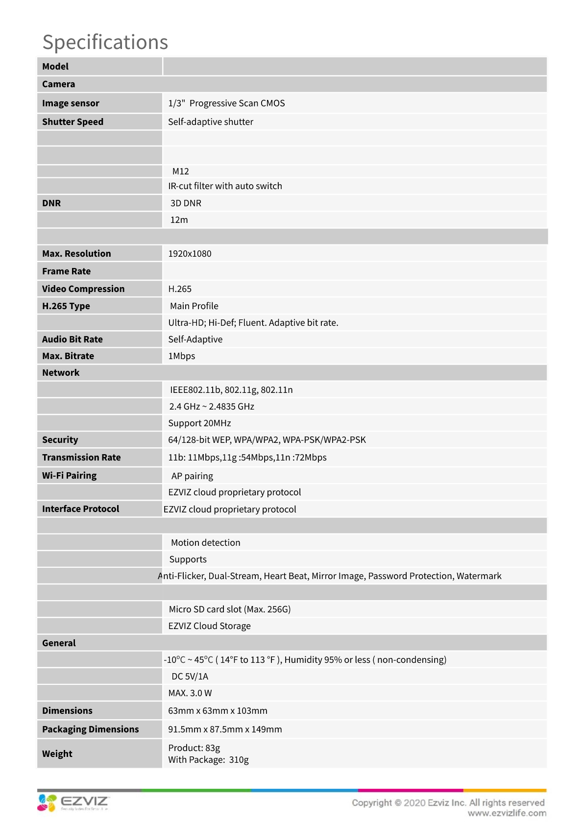 EZVIZ C1C (1080P) Indoor Wi-Fi Camera | Jaymart