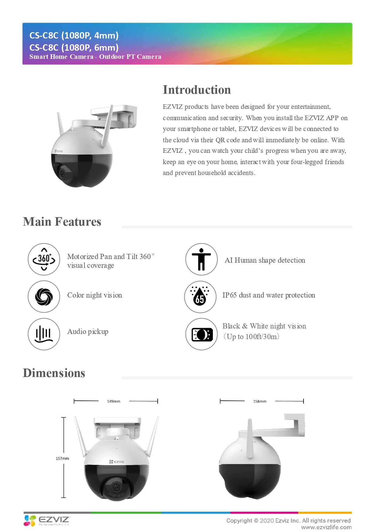 EZVIZ C8C 2MP Outdoor Wi-Fi Camera | Jaymart