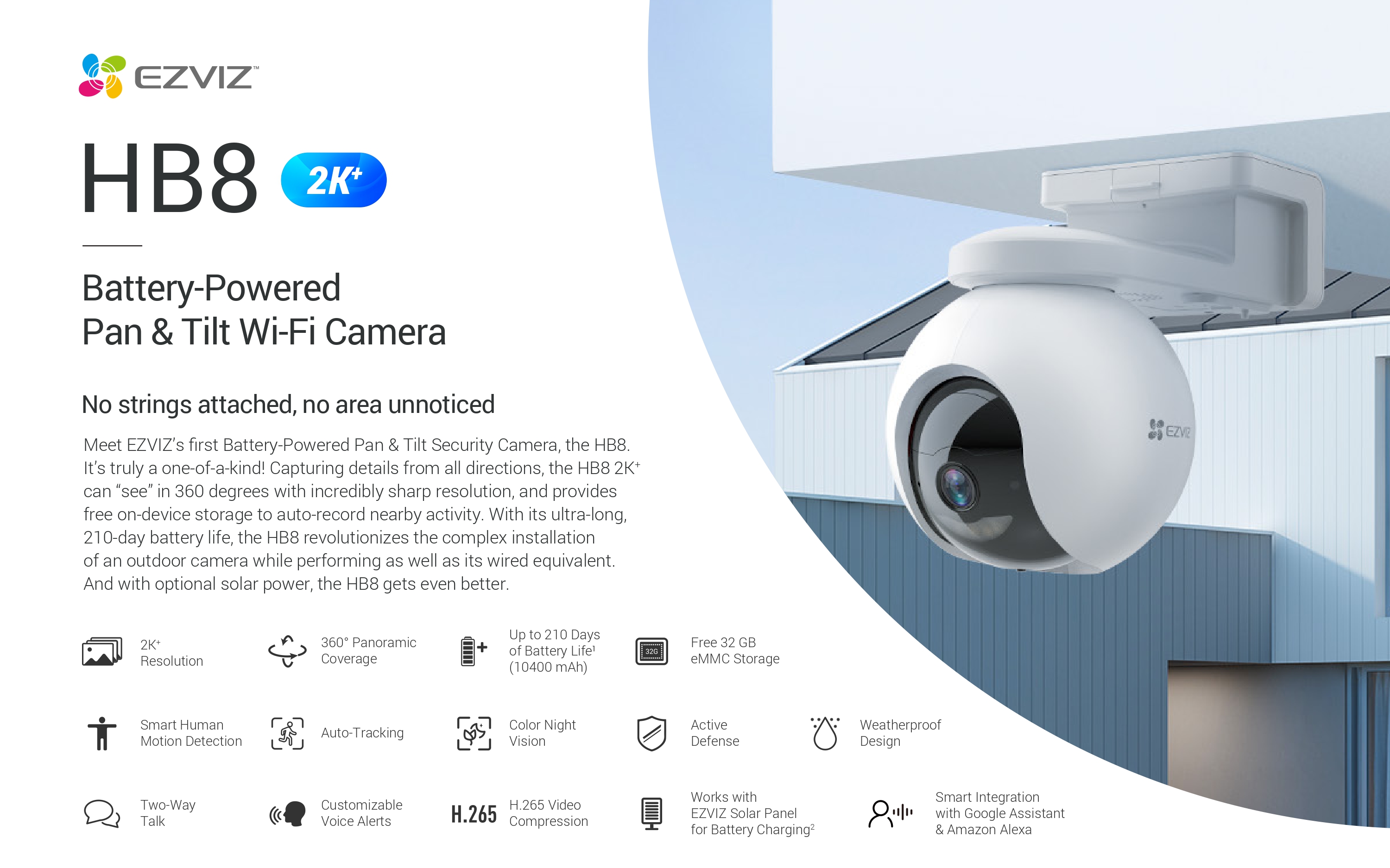 EZVIZ HB8 4MP Outdoor Battery Wi-Fi Camera | Jaymart
