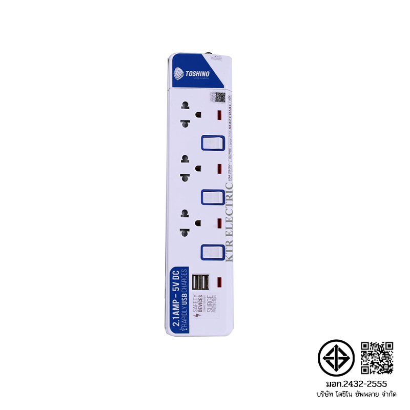Toshino 3 Sockets 2 Usb 3 M Jaymart