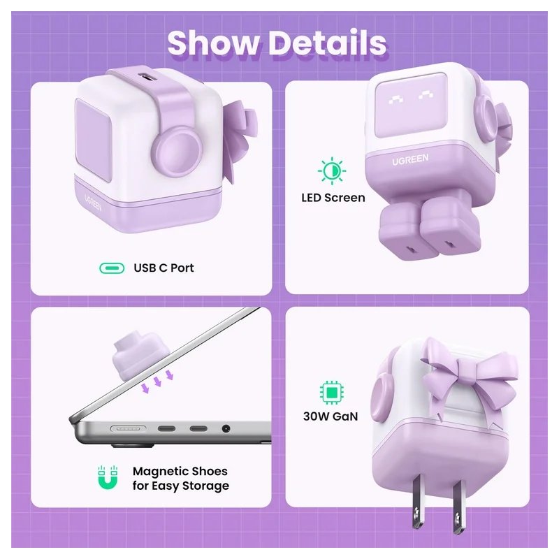 UGREEN CD359 15550 ROBOT Nexode 30W USB-C PD GaN Fast Charger | Jaymart