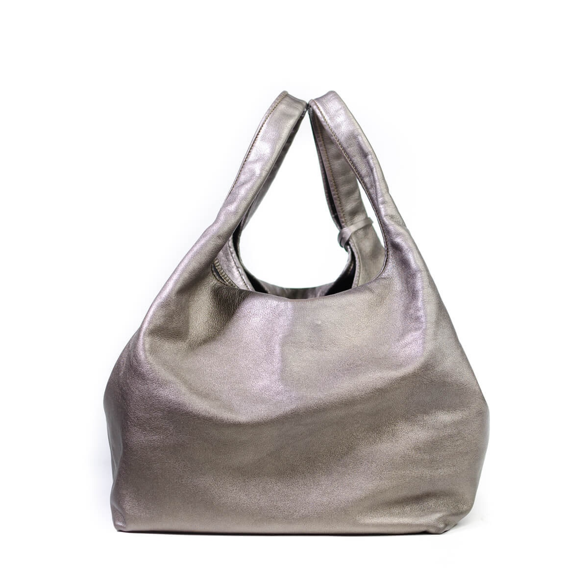 Super Soft Metallic Silver Leather